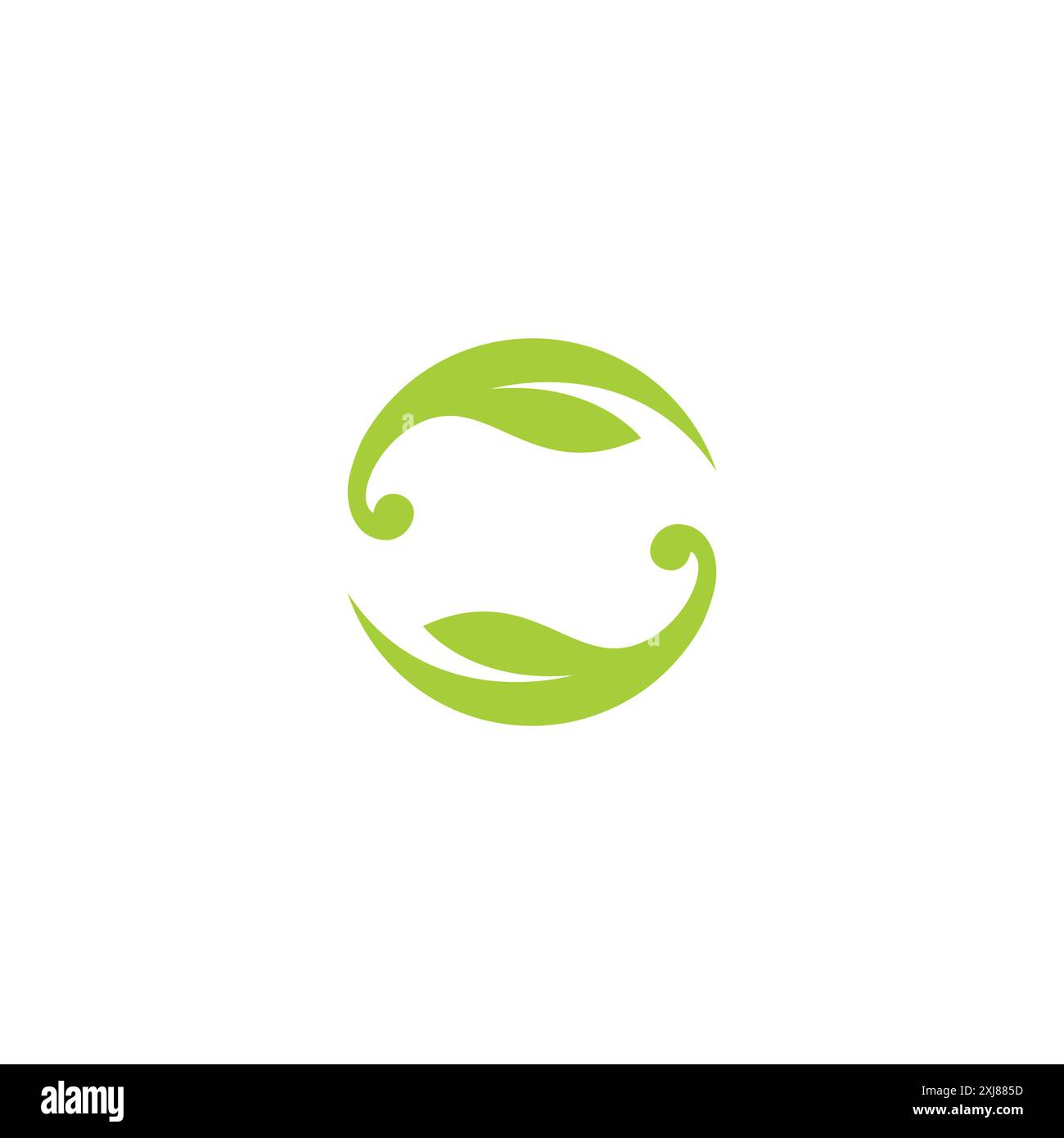 Circle Leaf Logo vector. Leaves Organic Vector Stock Vector Image & Art ...