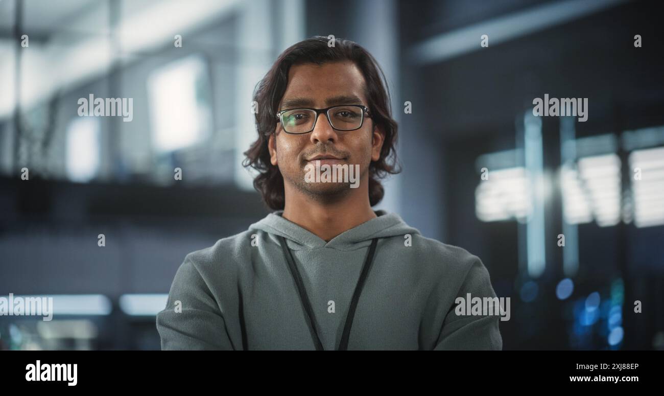 Portrait of a Talented Indian Man Looking at Camera and Lightly Smiling ...