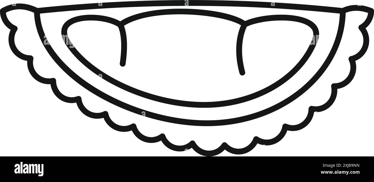 Simple line drawing of an exotic fruit cut open showing the flesh ...