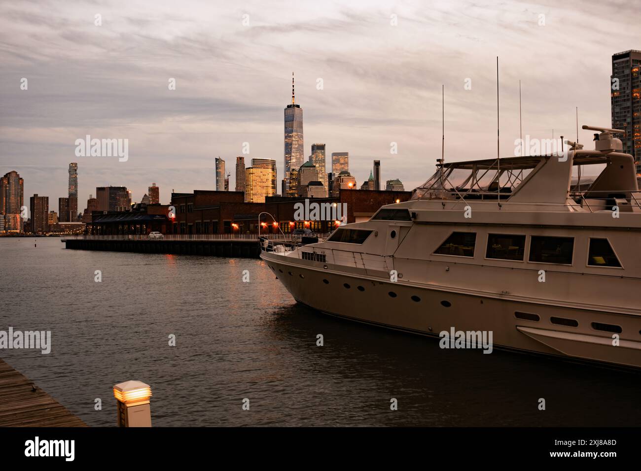 New York skyline of World Trade Center. Downtown Manhattan. Urban ...