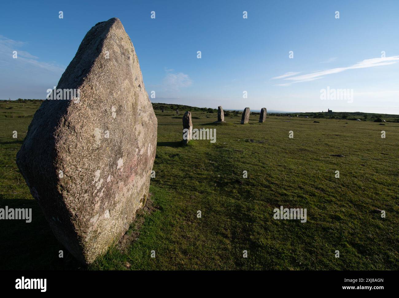 The Hurlers Stone Circle, Bodmin Moor Cornwall on the summer solstice ...