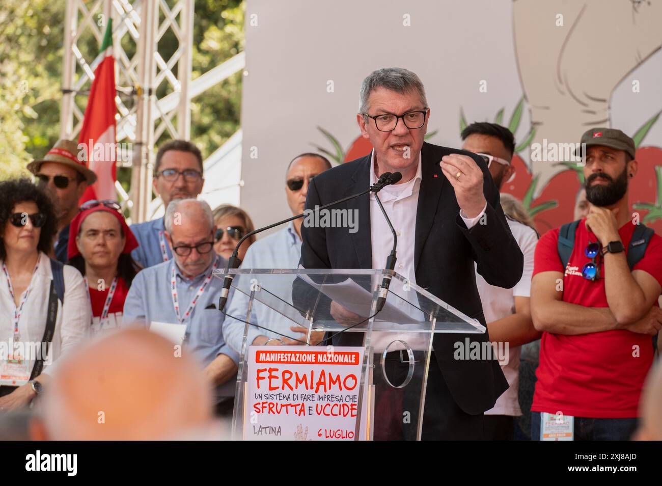 Mautizio Landini, general secretary of CGIL, Italy's largest labor ...
