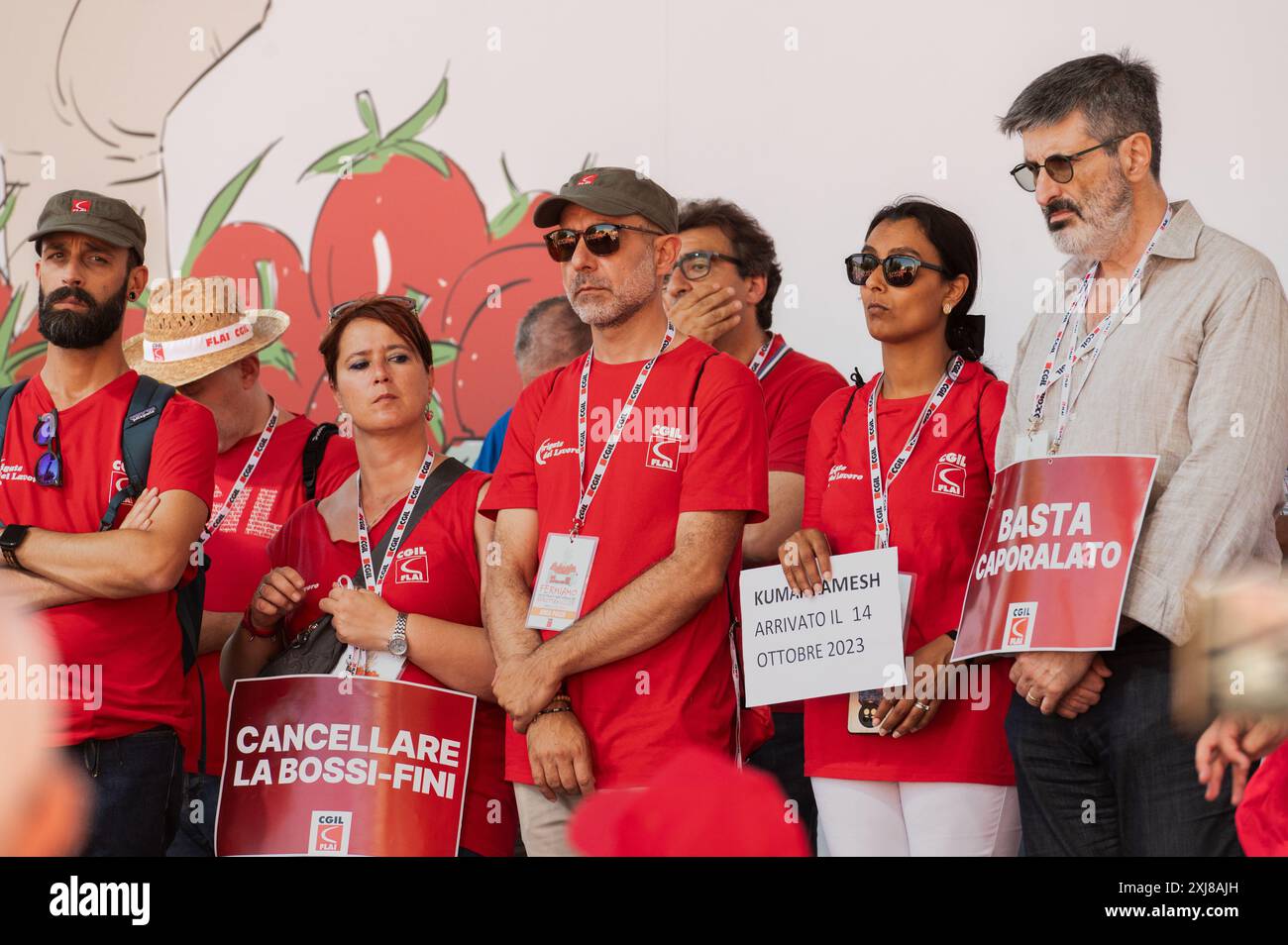 Participants in the demonstration against the exploitation of foreign ...