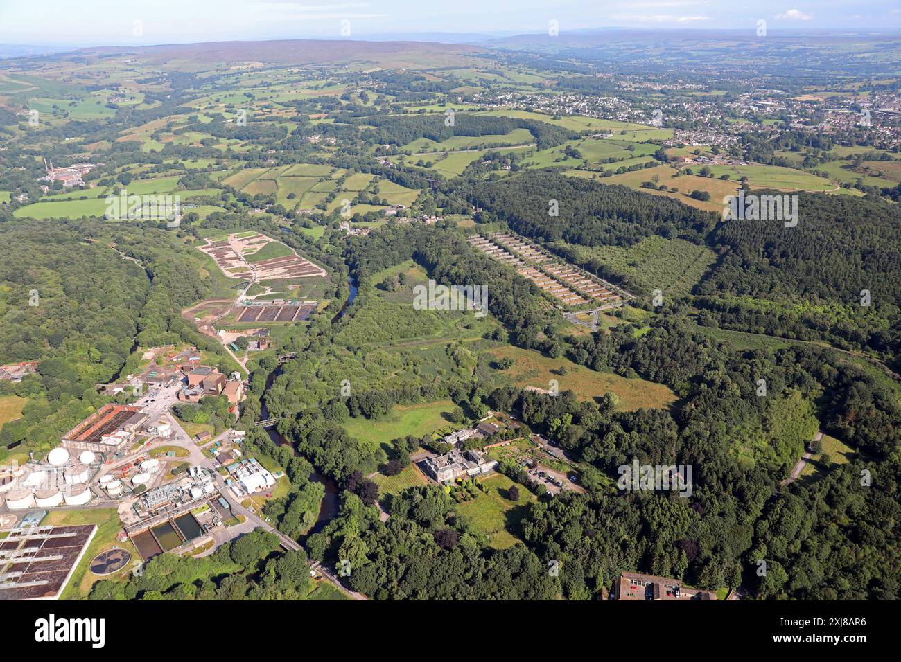 aerial view of Esholt in West Yorkshire Stock Photo - Alamy