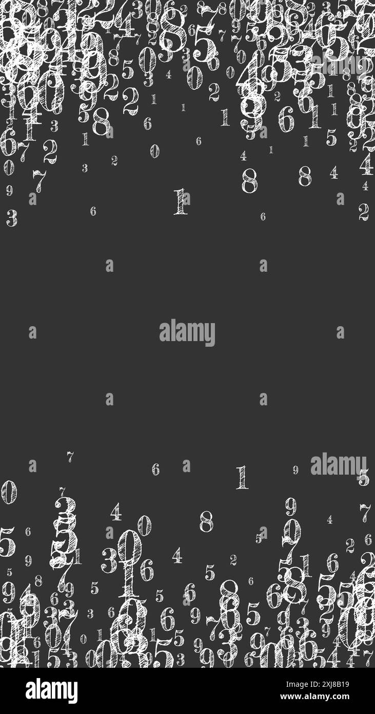 Flying digits and numbers. School math notebook cover. Back to school ...