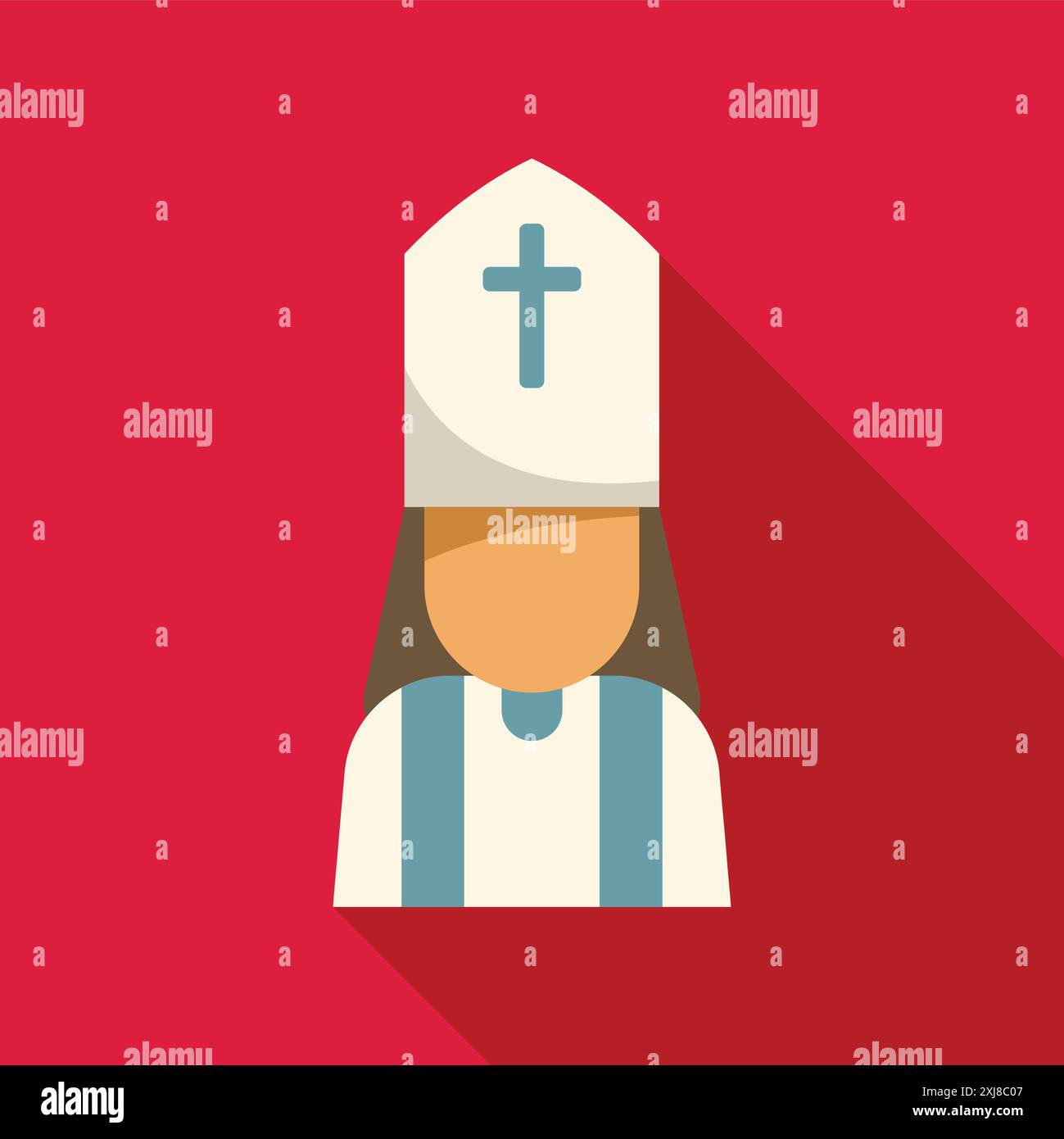 Illustration of a catholic nun wearing a traditional habit and hat ...