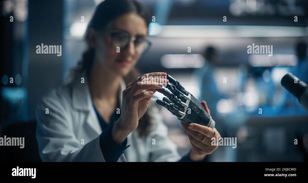 Young Female Scientist Working in Technological Research and ...