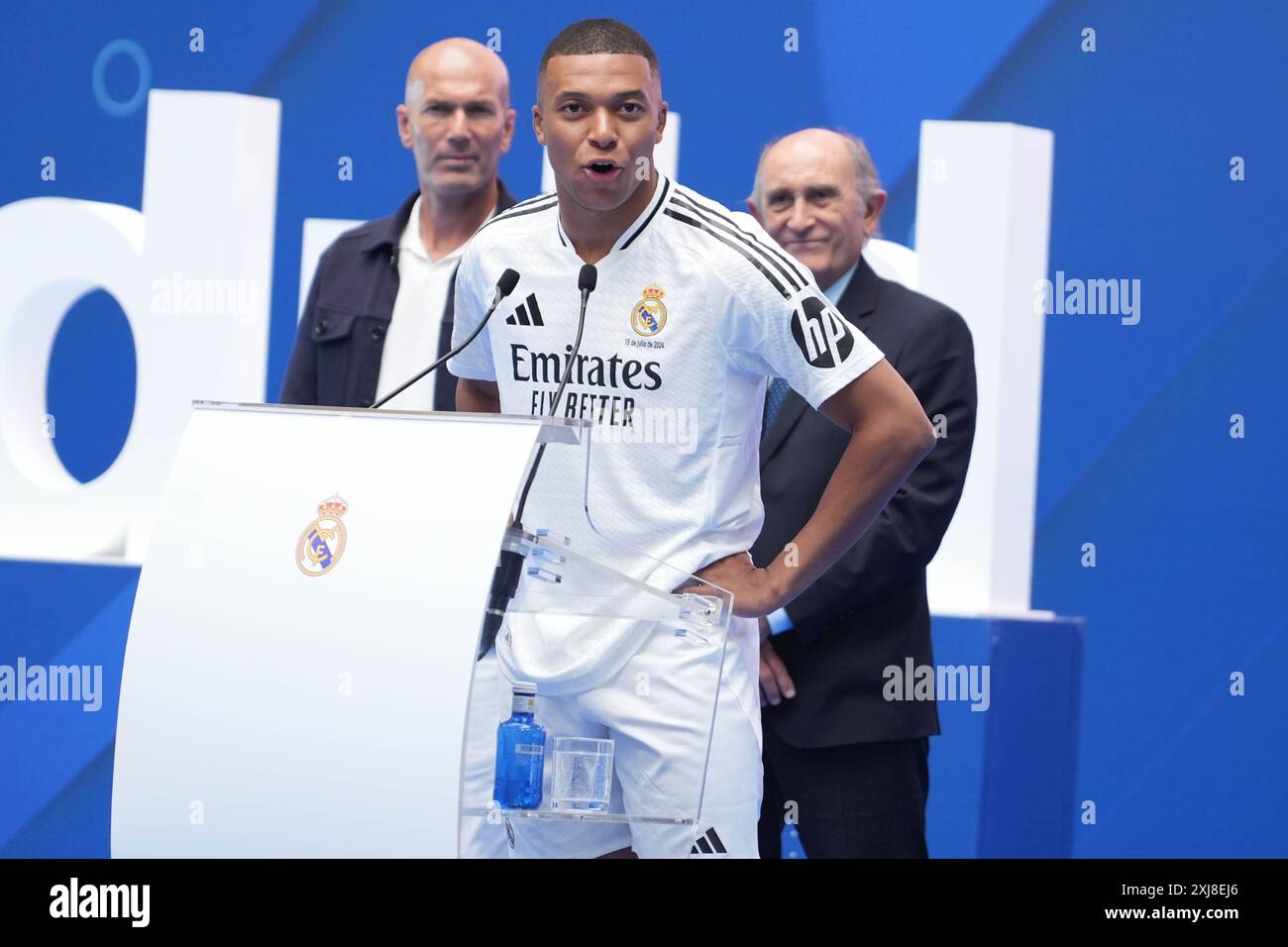 Kylian Mbappe during his presentation as a new player of Real Madrid CF ...