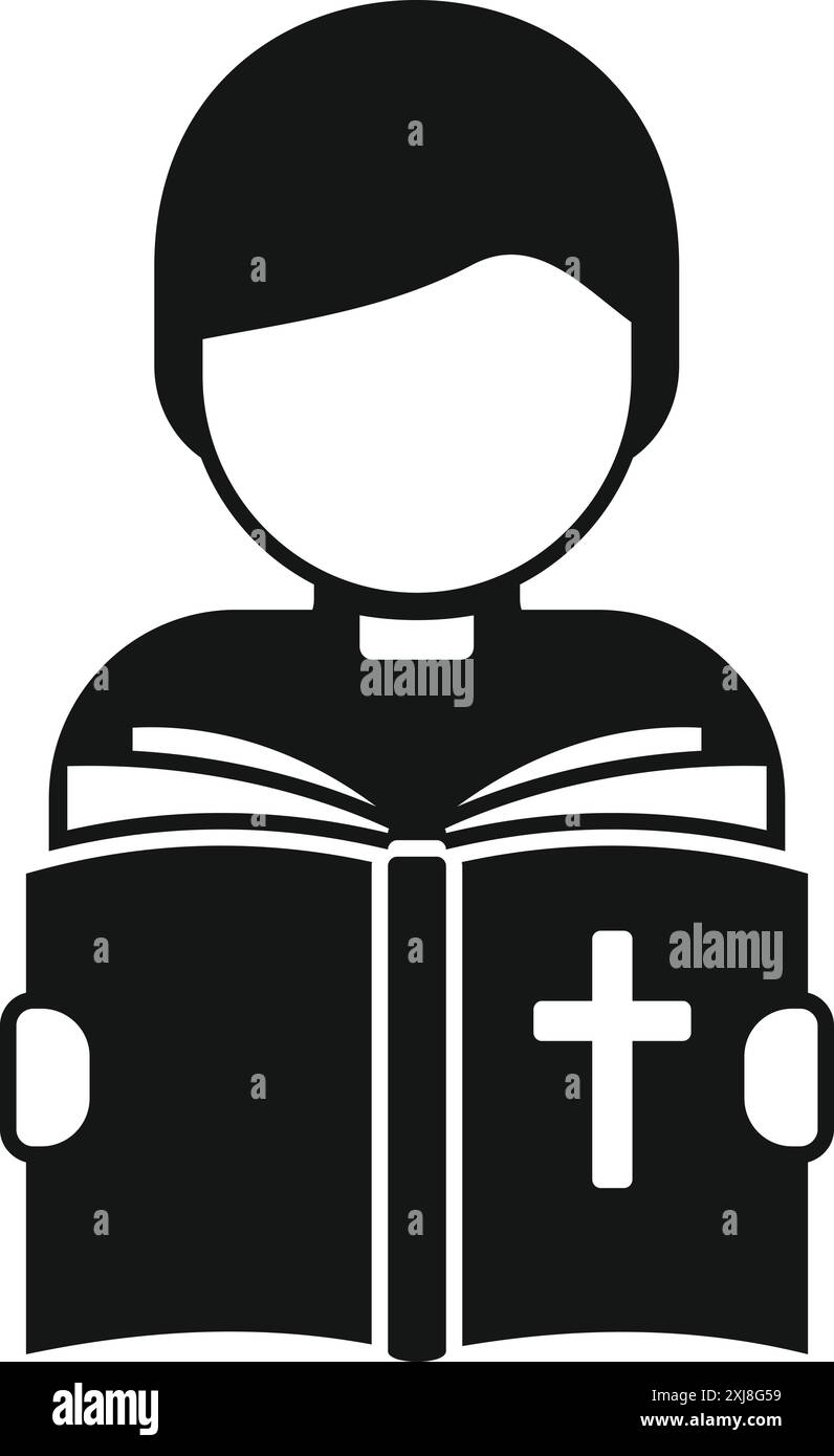 Priest reading bible wearing cassock religious man holding holy book ...