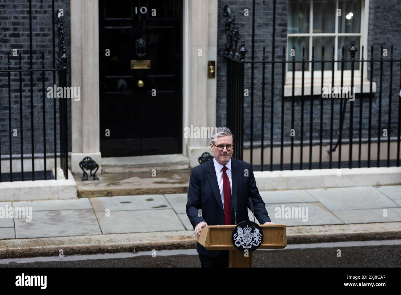 London, UK. 05th July, 2024. Keir Starmer makes his first speech as the ...