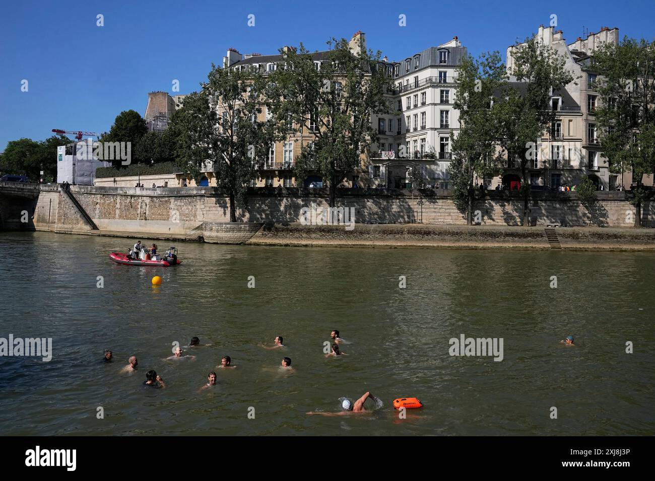 People swim in the Seine river after Mayor Anne Hidalgo swam in the ...