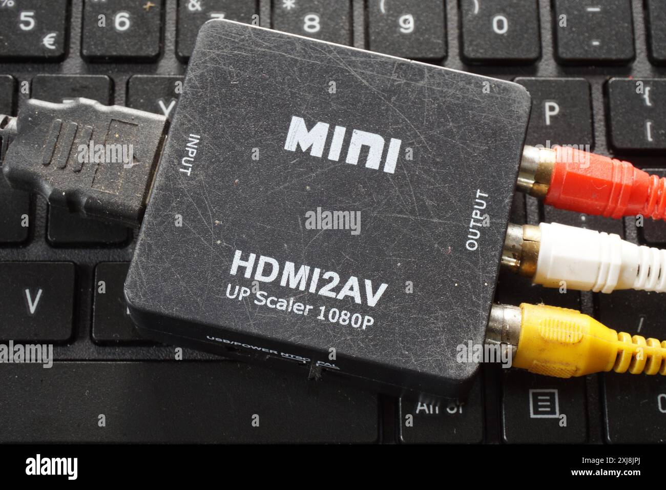 Terengganu, Malaysia - 2 August 2024 : Closeup of black mini HDMI ...