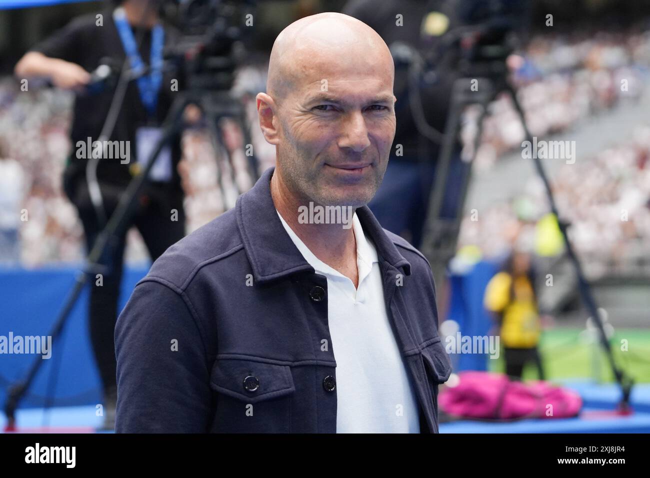 Zinedine Zidane during the presentation of Kylian Mbappe as a new ...
