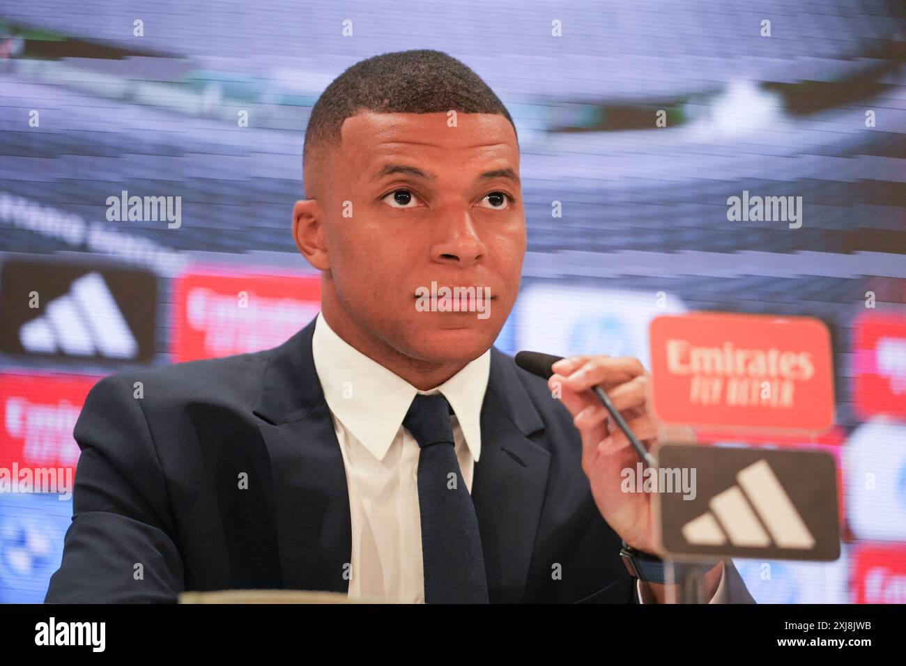 Kylian Mbappe during his presentation as a new player of Real Madrid CF ...