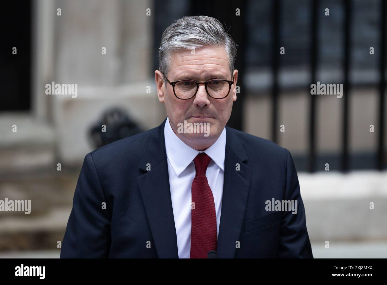 London, UK. 5th July, 2024. Keir Starmer makes his first speech as the ...