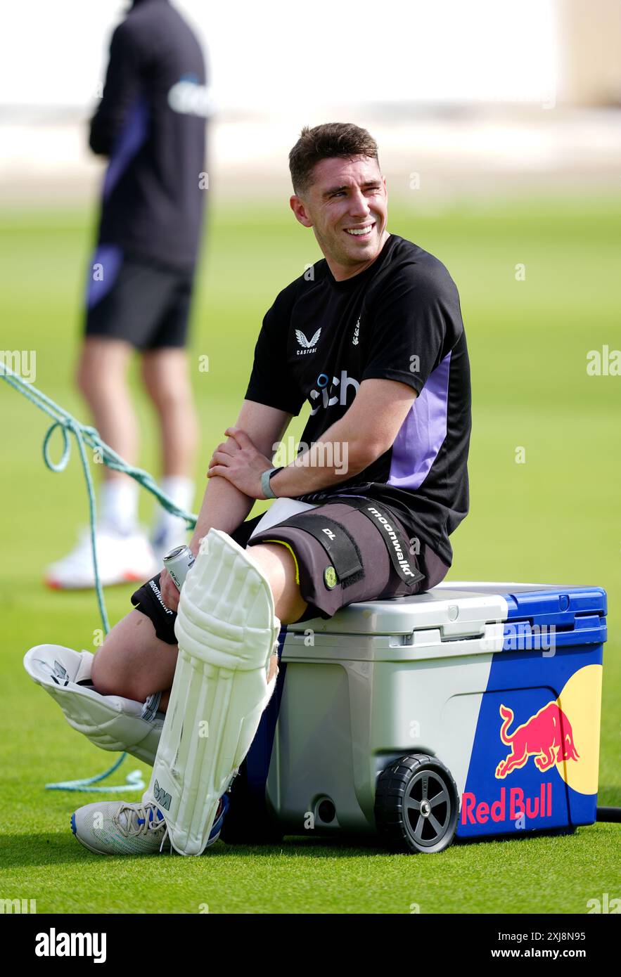 England's Dan Lawrence during a nets session at Trent Bridge ...