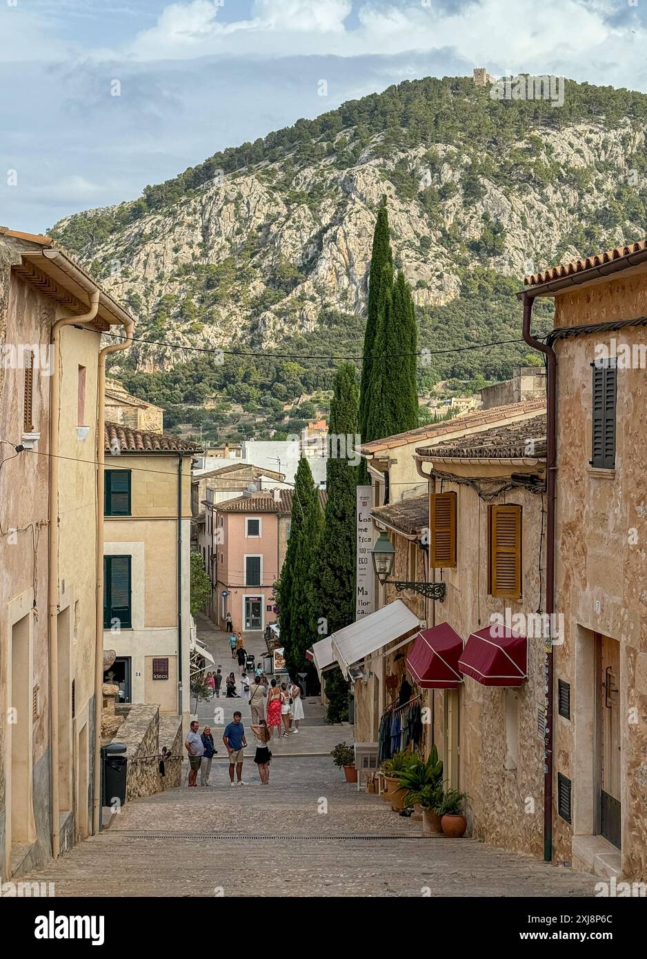 Portrait views of Pollensa (Pollença) town in Mallorca, Majorca ...