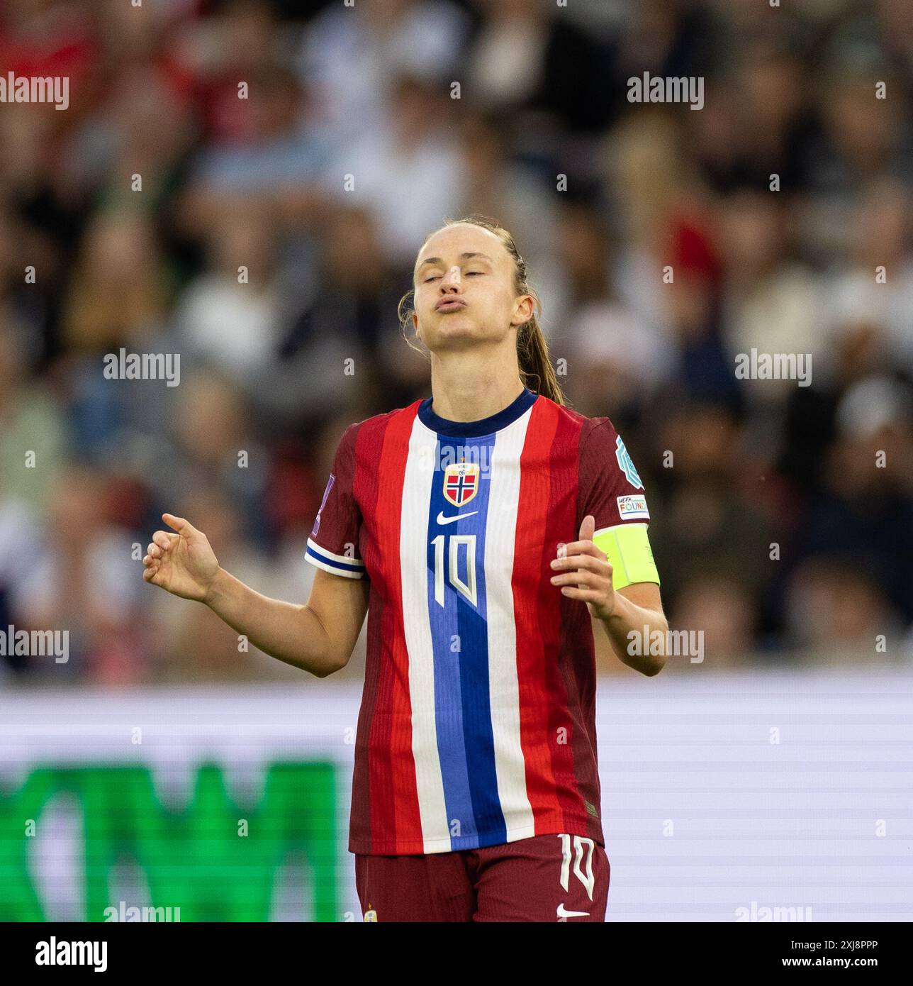 Bergen, Norway. 16th July, 2024. Bergen, Norway, July 16th 2024: Caroline Graham Hansen (10 ...