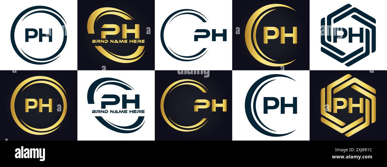 PH logo. P H design. White PH letter. PH, P H letter logo design. P H ...