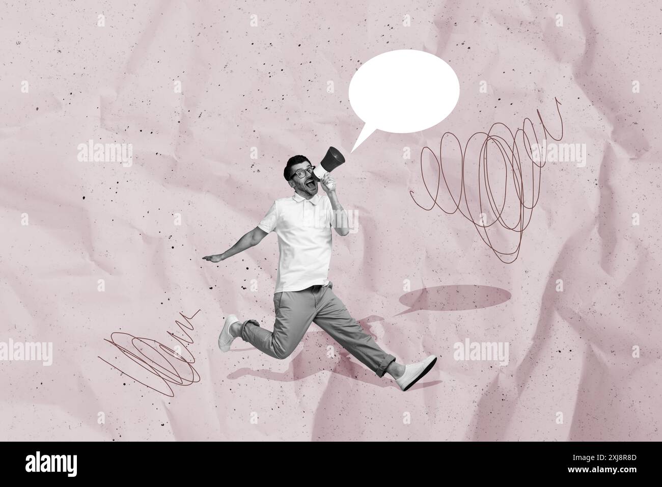 Trend artwork sketch image photo collage of speech bubble textbox mind ...