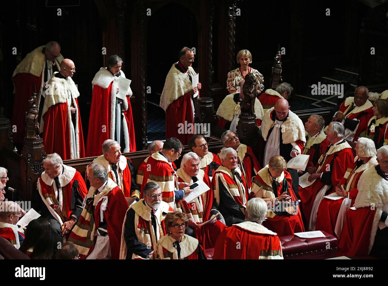 Members of the House of Lords take their seats ahead of the King's ...