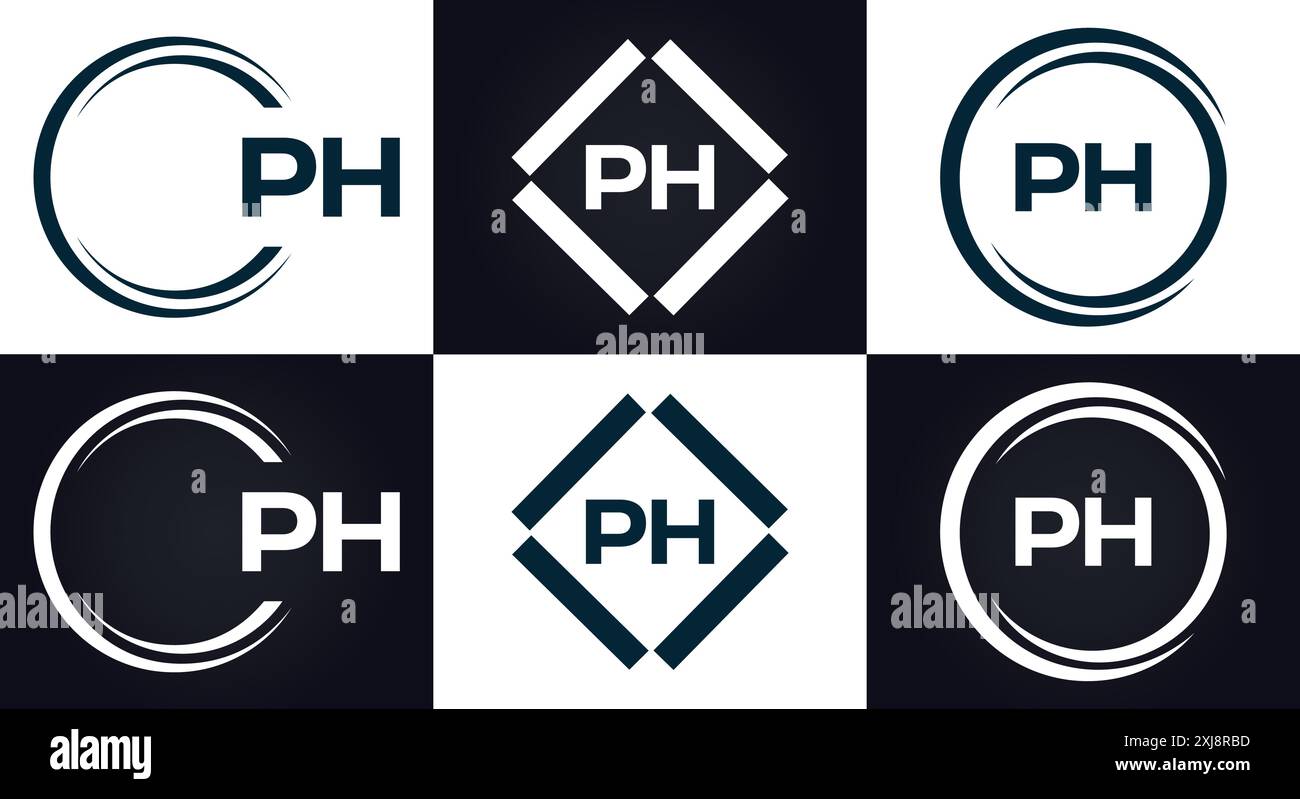 PH logo. P H design. White PH letter. PH, P H letter logo design. P H ...