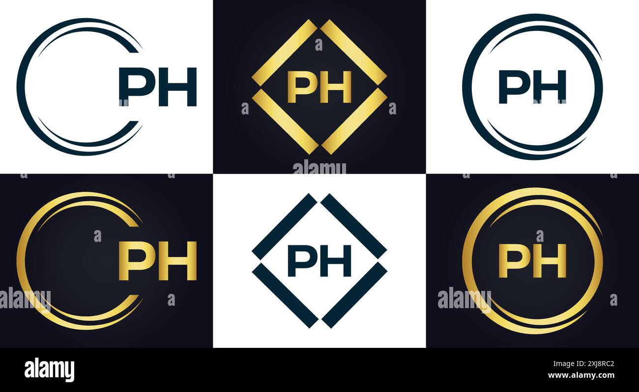 PH logo. P H design. White PH letter. PH, P H letter logo design. P H ...
