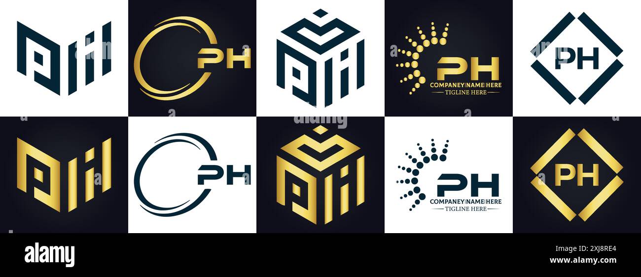 PH logo. P H design. White PH letter. PH, P H letter logo design. P H ...