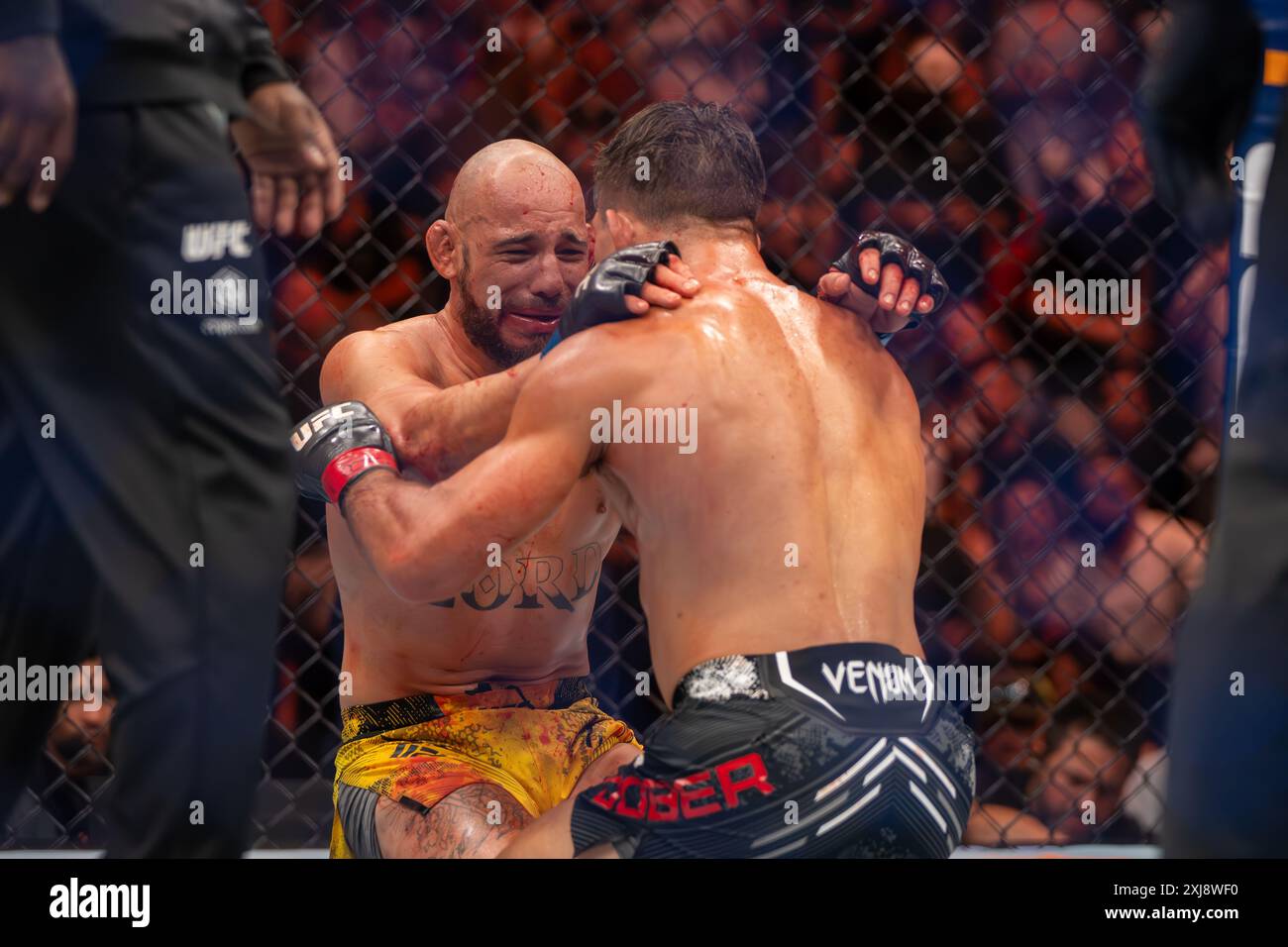 UFC Lightweight Drew Dober and Jean Silva after their fight during UFC ...