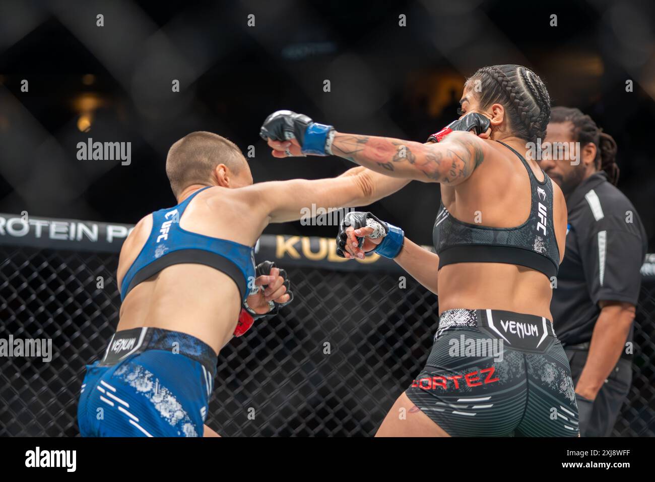 Rosa Namajunas and Tracy Cortez fighting in Denver Stock Photo - Alamy