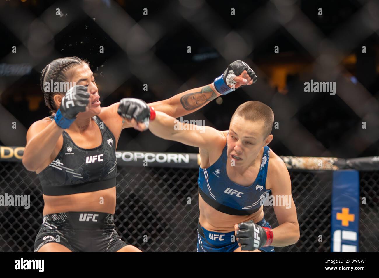 Rosa Namajunas and Tracy Cortez fighting in Denver Stock Photo - Alamy
