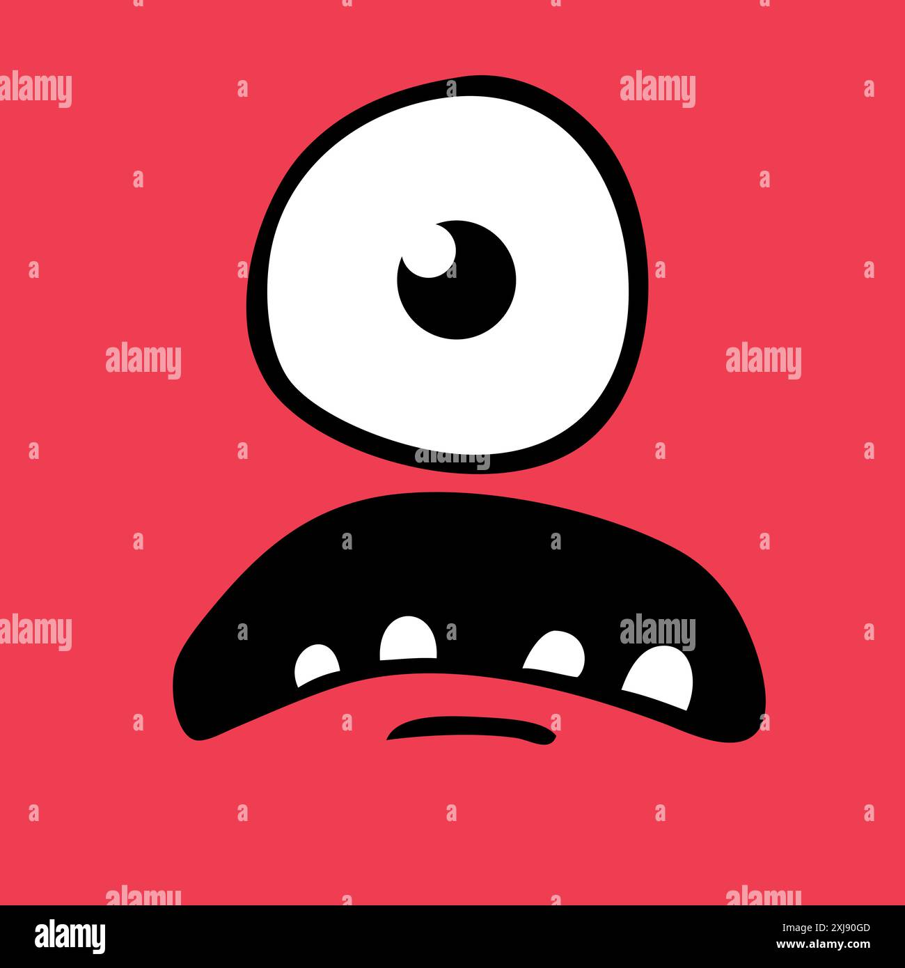 Funny Monster One Eye Face. Vector Illustration. Halloween cartoon ...