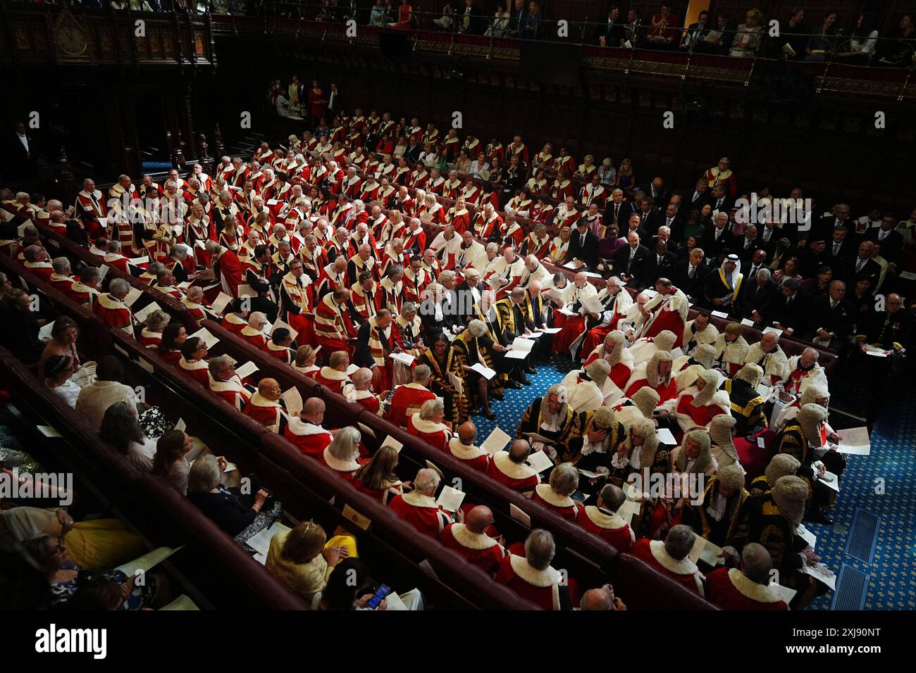 Members of the House of Lords seated ahead of the State Opening of ...