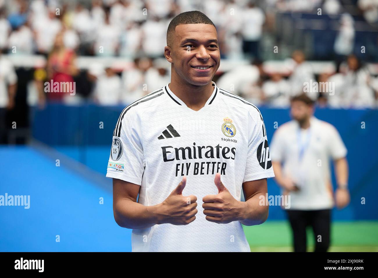 MADRID, SPAIN - JULY 16: Real Madrid new signing, Kylian Mbappe is ...