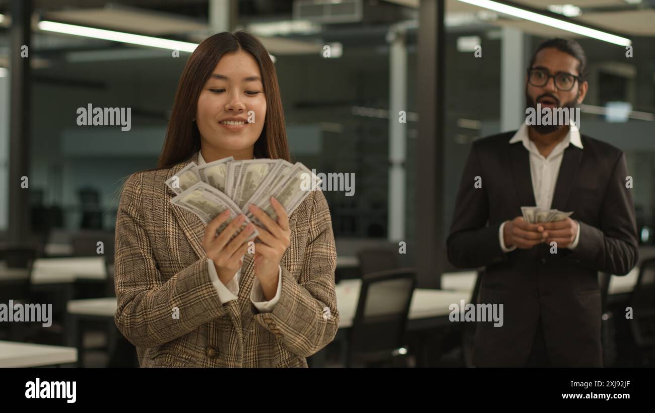 Unequal salary inequality wage discrimination Asian woman rich business ...