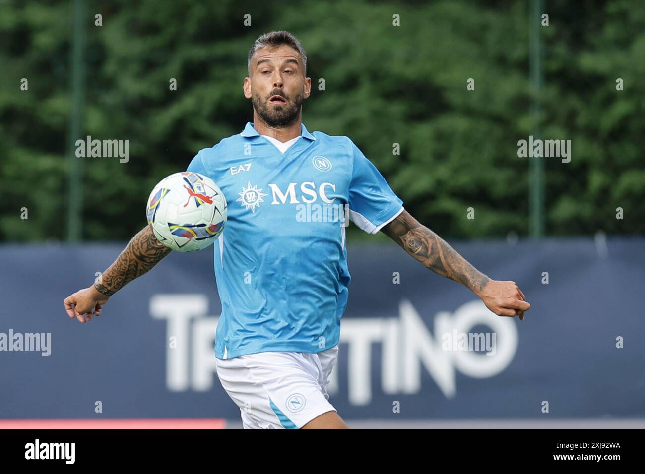 Napoli's Italian defender Leonardo Spinazzola during friendly match SSC ...