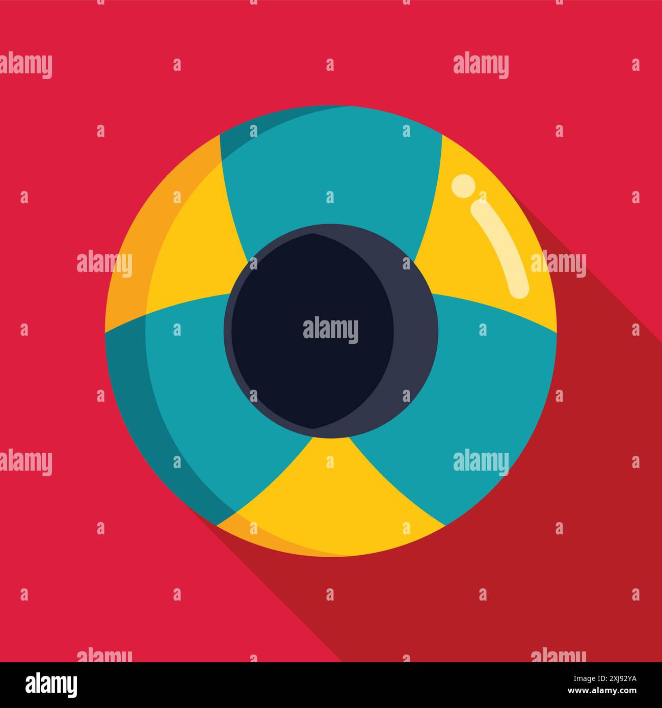 Colorful inflatable beach ball is floating on water, perfect for summer ...