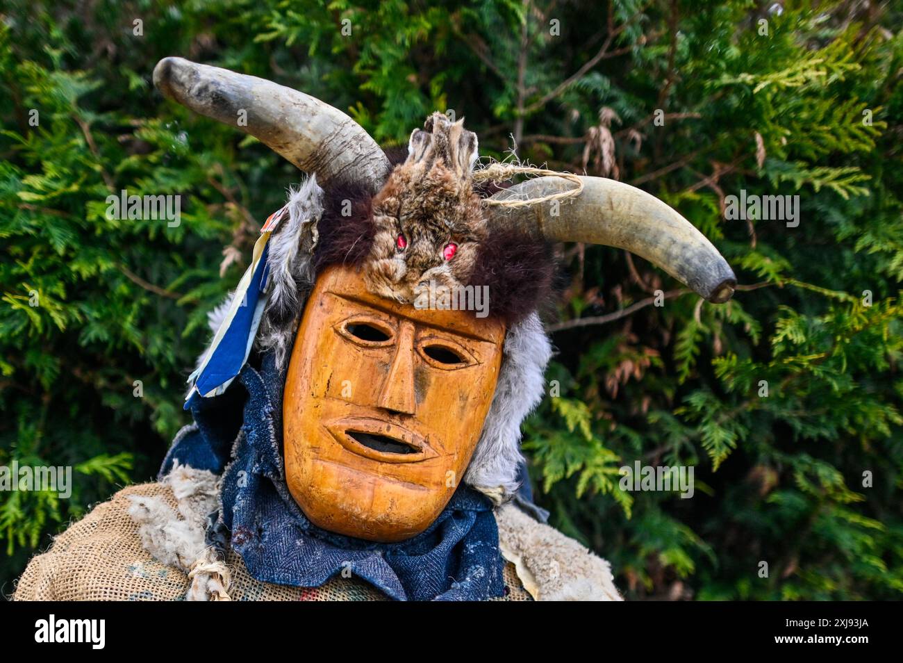 The Zamarrón attire in the Toros y Guirrios celebration of Velilla de ...