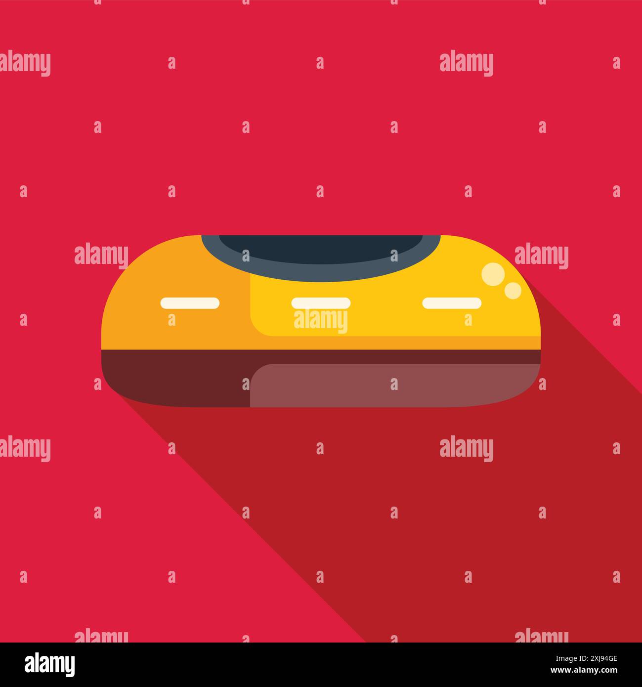 Minimalist illustration of a yellow monorail train moving on the ...