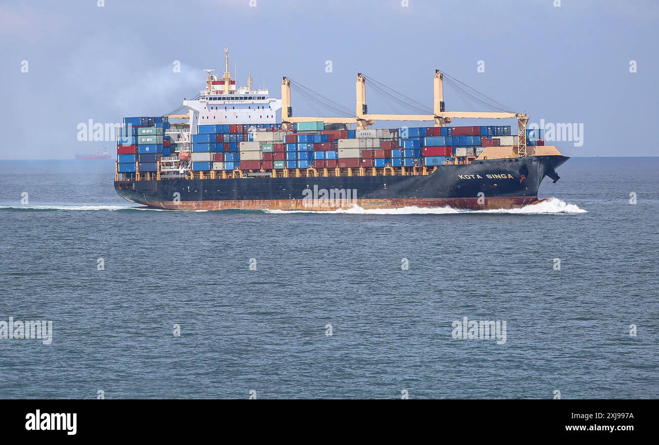 Cape Town, South Africa. July 16,2024: The container ship KOTA SINGA is ...