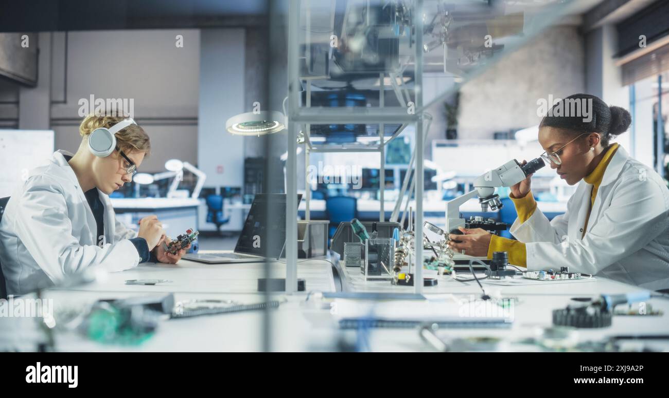 Modern Science Research Laboratory in University: Diverse Young ...