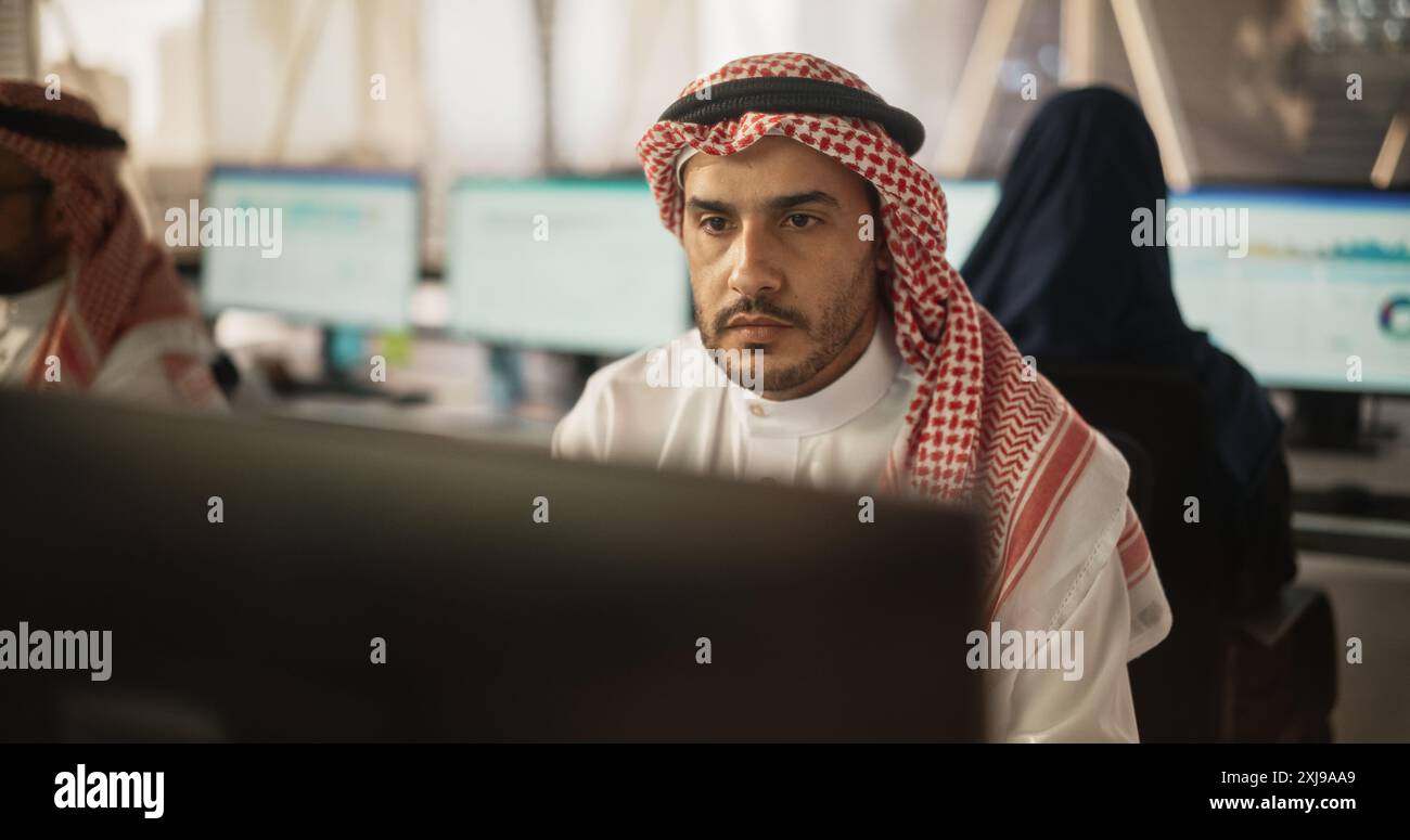 Arab Market Financial Analyst Working in a Research and Development ...