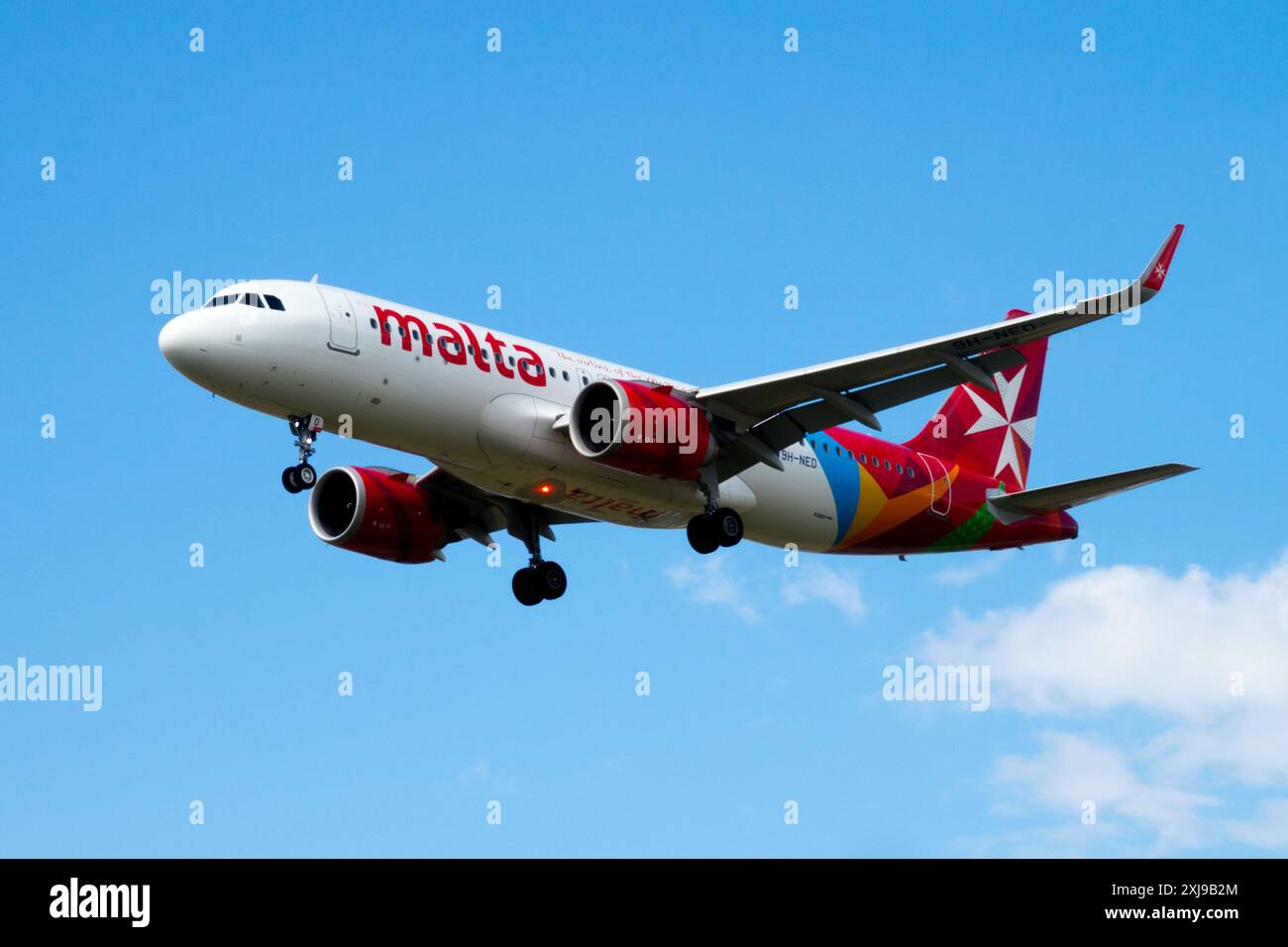 Airbus A320 Plane KM Malta Airlines Airways Flying in Blue Sky Stock ...