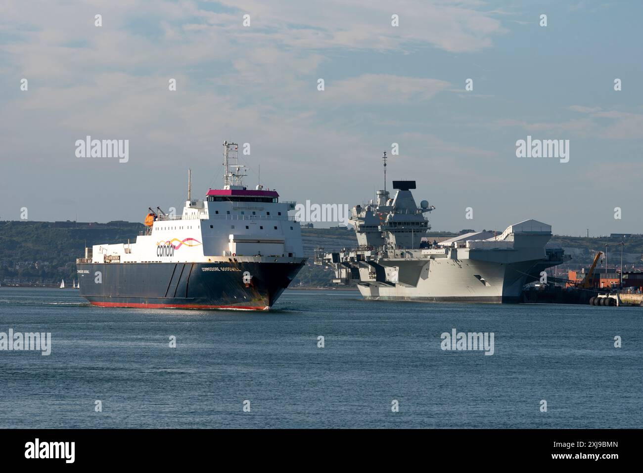 Portsmouth Harbour England UK. 20.06.2024. Channel islands roro ferry ...