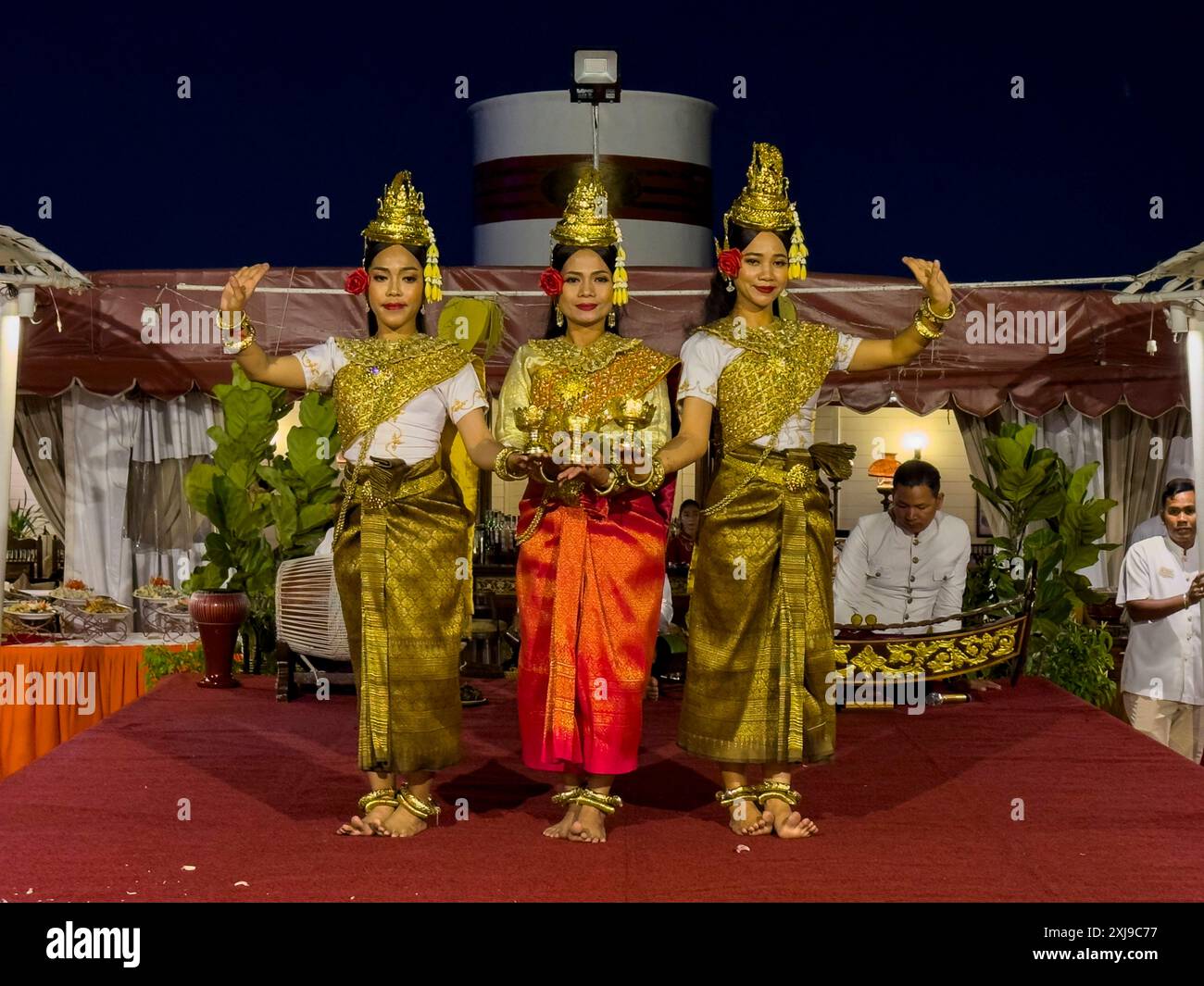 Apsara dancers performing traditional Khmer dances on the M/V Jahan ...