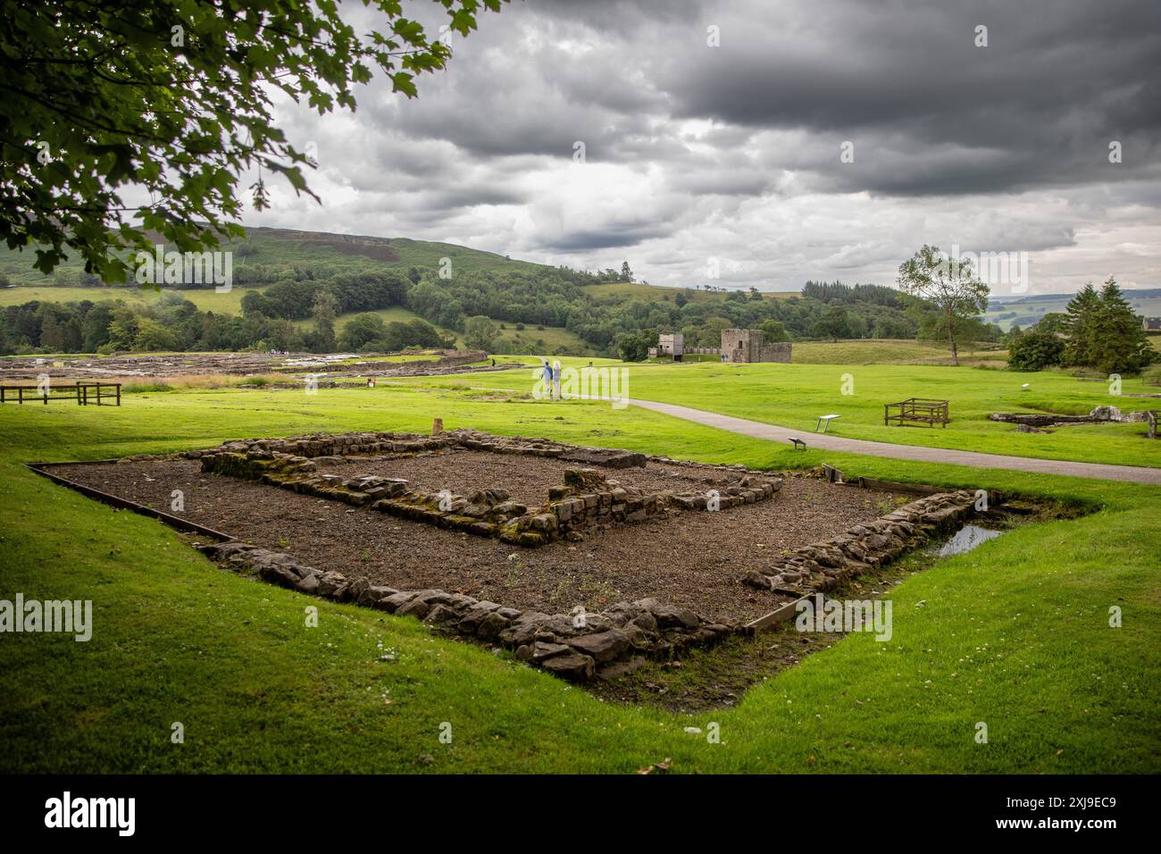 The ruins of Vindolanda a Roman auxiliary fort (castrum) just south of ...