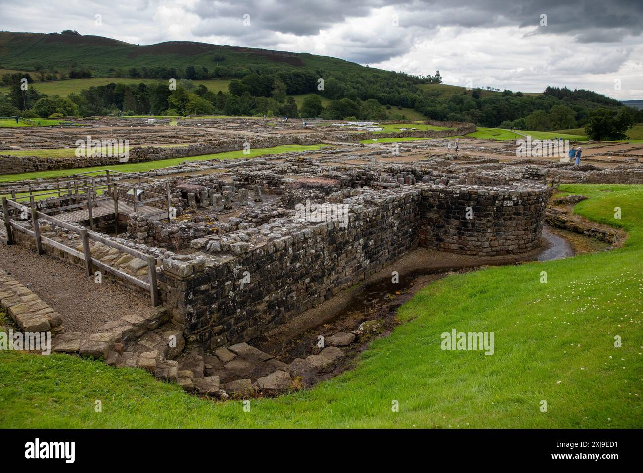 The ruins of Vindolanda a Roman auxiliary fort (castrum) just south of ...