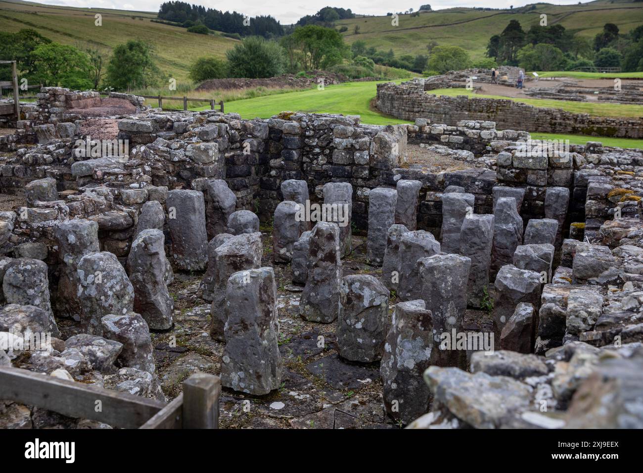 The ruins of Vindolanda a Roman auxiliary fort (castrum) just south of ...