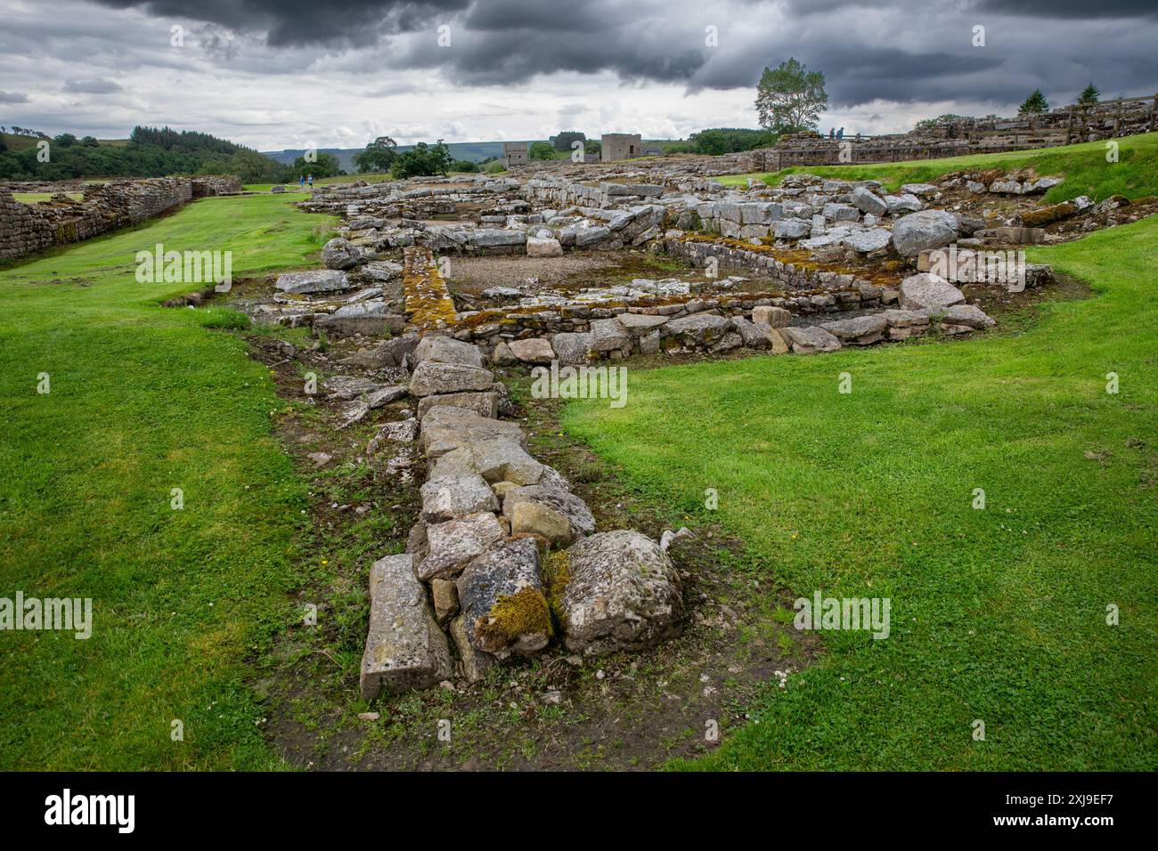 The ruins of Vindolanda a Roman auxiliary fort (castrum) just south of ...
