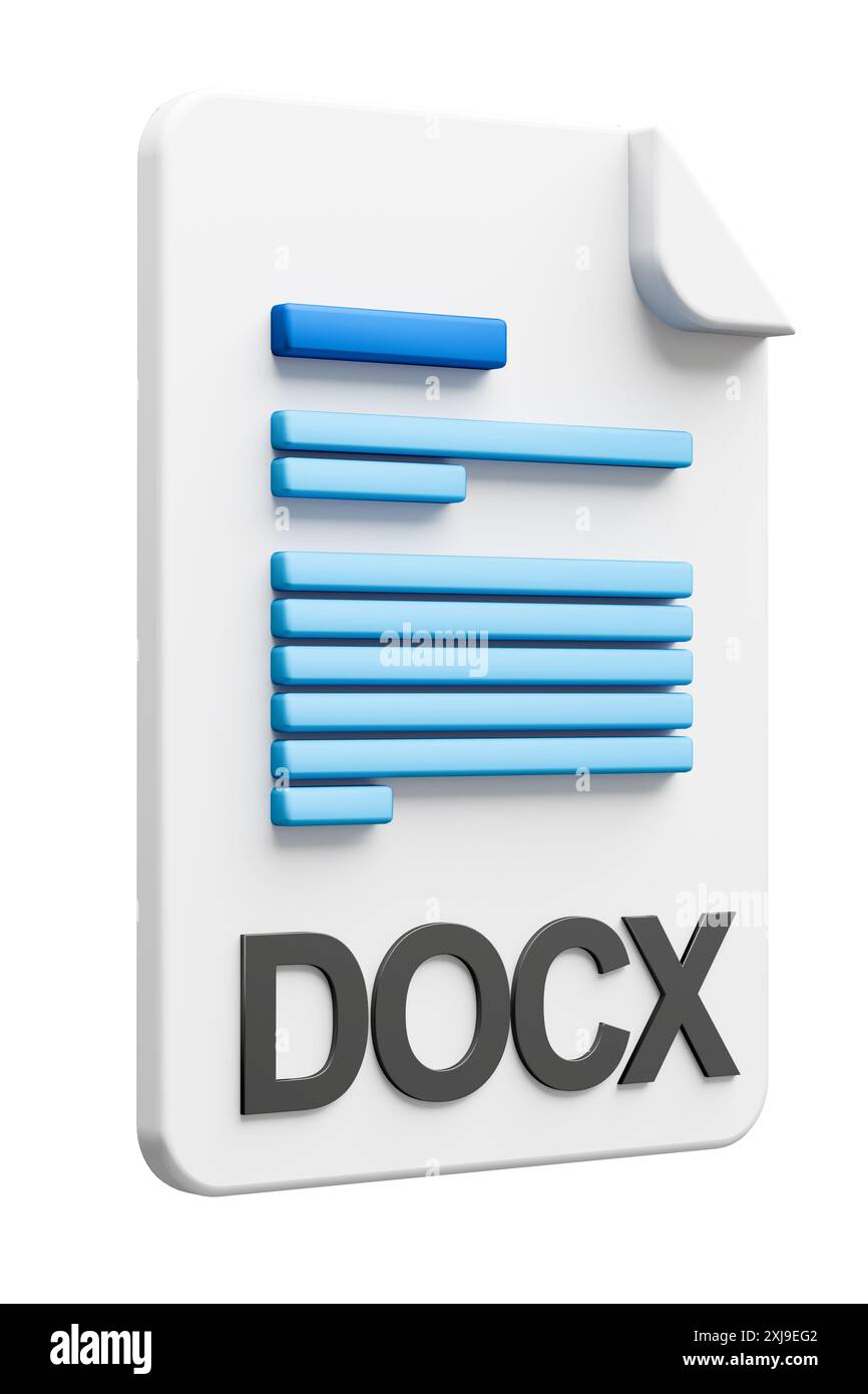 Threedimensional file type icon for the text processor file format DOCX ... Threedimensional file type icon for the text processor file format DOCX ...